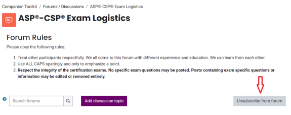 Bowen EHS - Subscribe and unsubscribe from Bowen EHS Learning Center forums